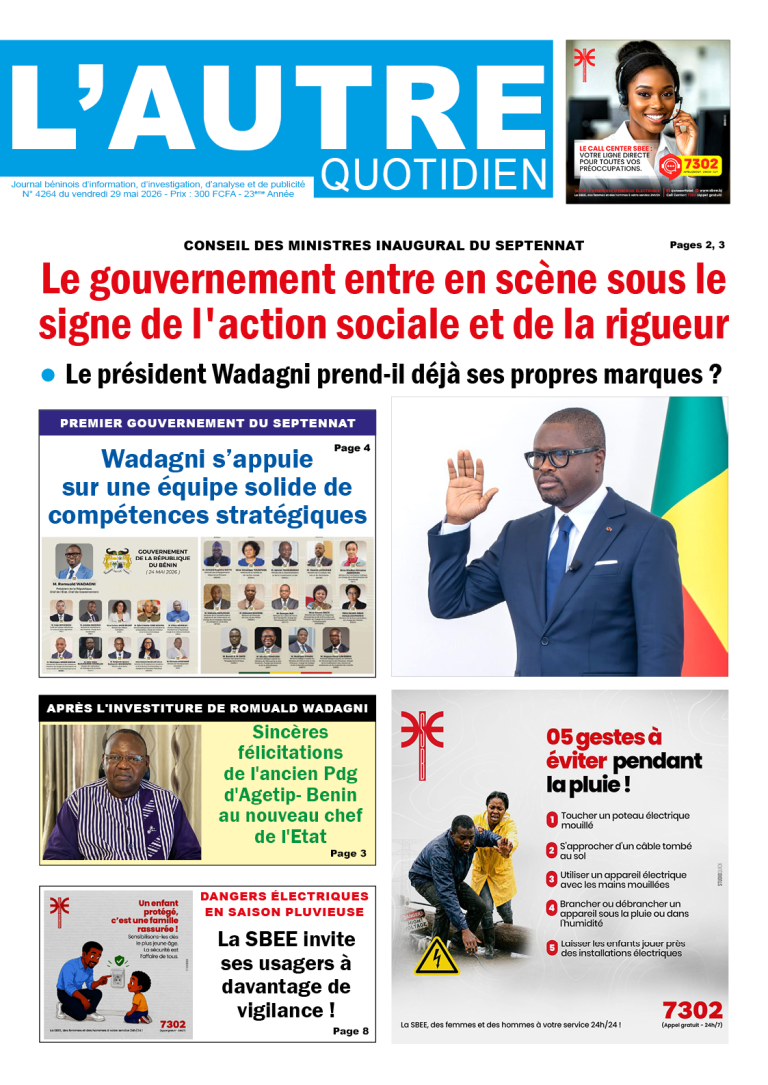 Compte rendu intégral du premier Conseil des ministres de l’ère Wadagni ...